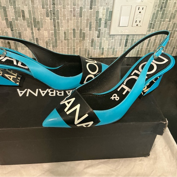 Dolce & Gabbana | Shoes | Dolce Gabbana Turquoise And Black Slingback ...